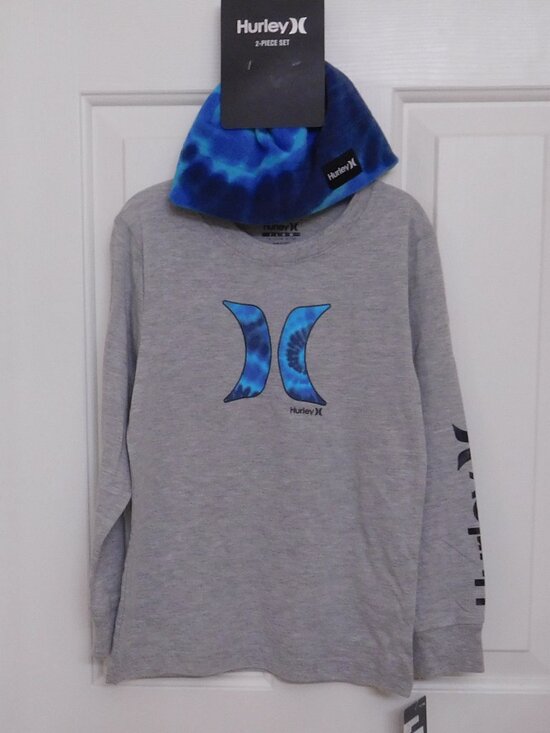 Hurley | Shirts & Tops | Nwt 2pc Hurley Gray Ls Shirt Blue Logo Fleece ...